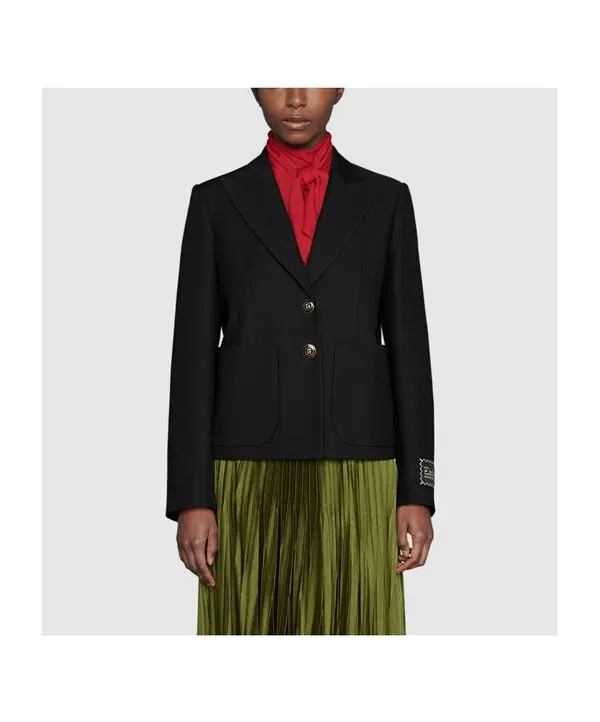 Gucci Single-breasted Blazer With Patch Detail