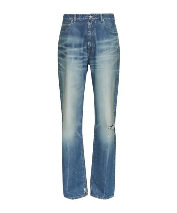 MAISON MARGIELA Straight Distressed Jeans - Blue