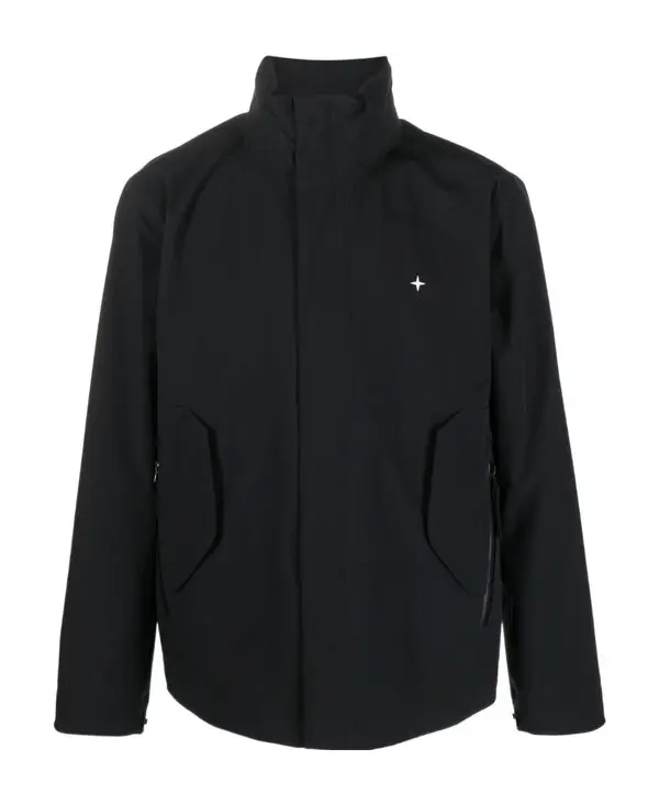 Stone Island Logo Embroidered High-neck Jacket
