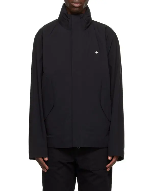 Stone Island Logo Embroidered High-neck Jacket
