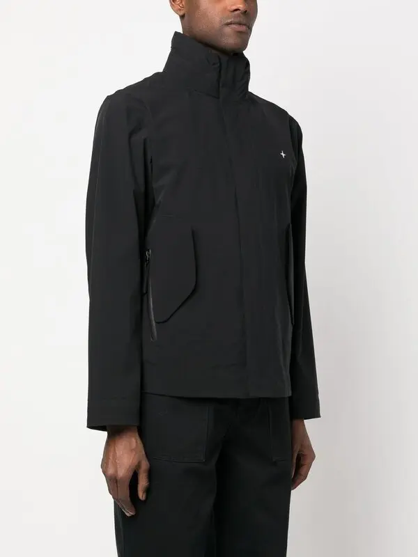Stone Island Logo Embroidered High-neck Jacket