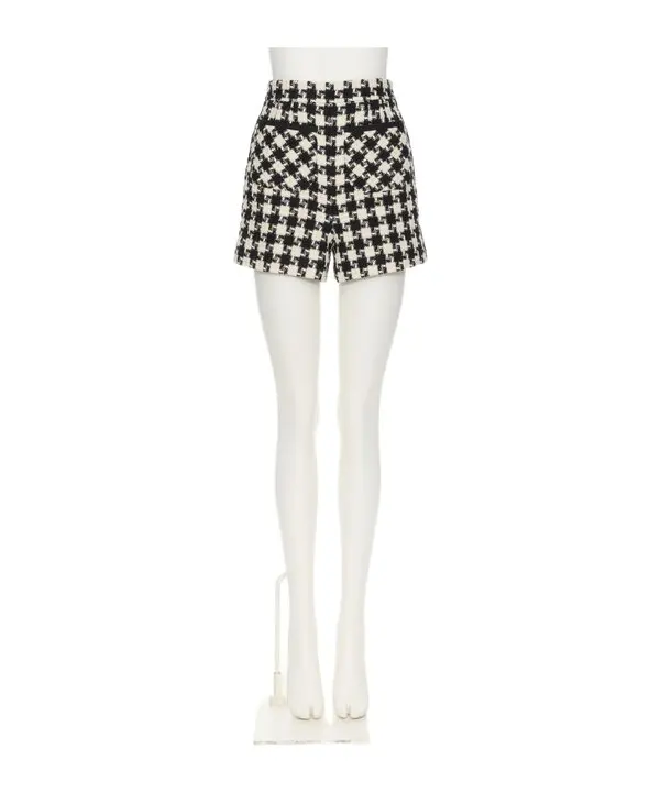 Valentino Garavani Damier Light High Waist Shorts - Avorio/nero