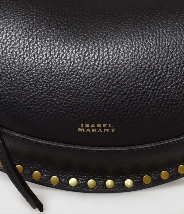 Isabel Marant Étoile Oskan Moon Bag In Full-grain Leather - Black