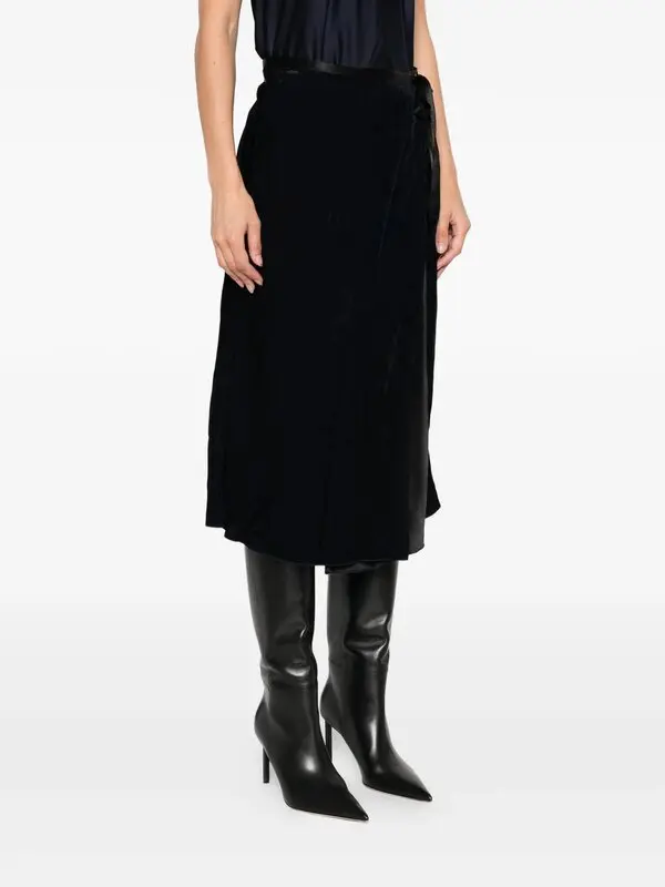 FORTE_FORTE Velvet Sarong Skirt - Notte