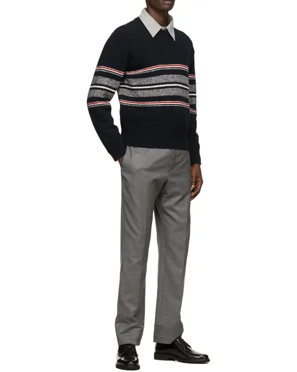 Thom Browne 4-bar Denim Shirt - Medium Gray