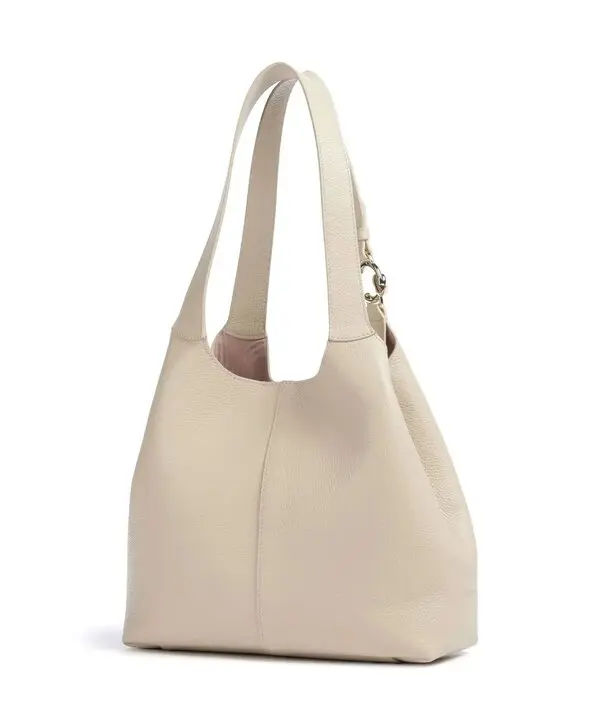 COCCINELLE C-easy Logo Plaque Shoulder Bag - Nude
