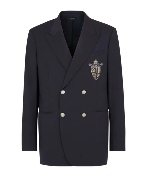 Fendi Double-breasted Embroidered Crest Jacket