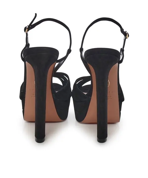 AQUAZZURA Suede Platform Sandals - Black