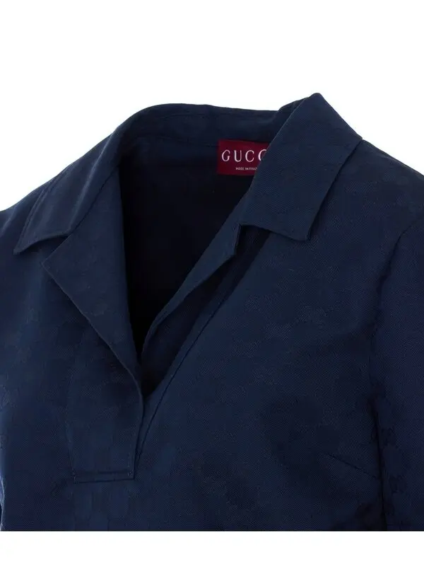 Gucci Gg Embossed Short-sleeve Polo Shirt