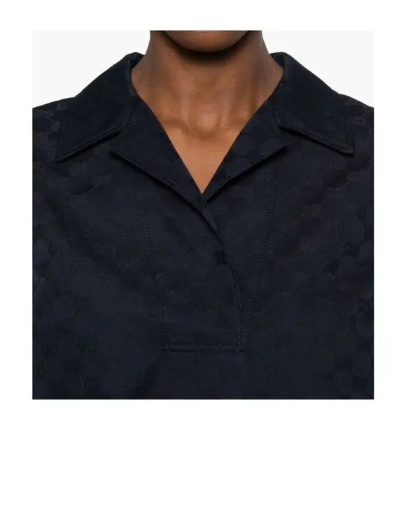 Gucci Gg Embossed Short-sleeve Polo Shirt