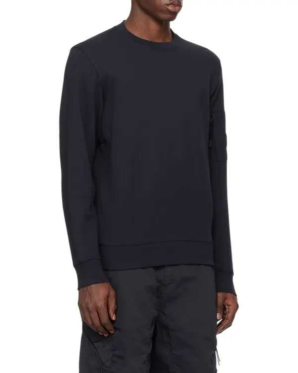 C.P. COMPANY Crewneck Long Sleeve Sweatshirt With Rib Trim - Black