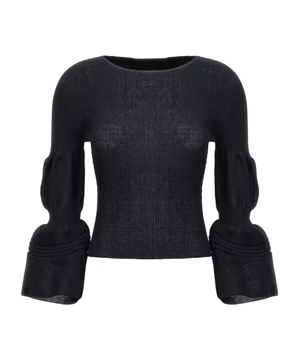 Issey Miyake Assemblage Puff-sleeved Top - Black