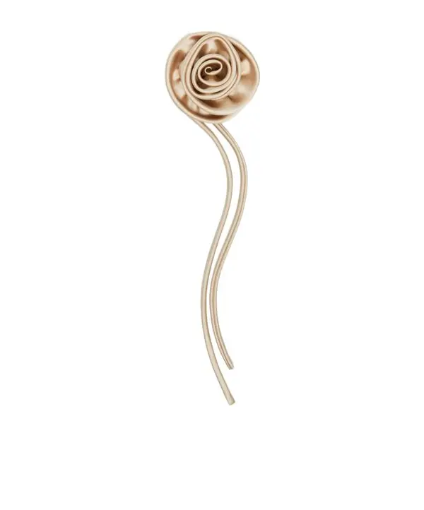 Max Mara Floral Appliqué Brooch - Beige