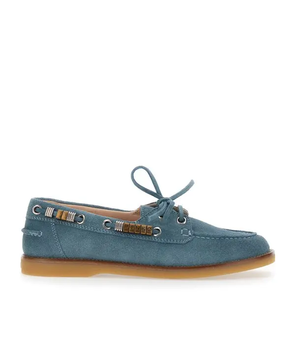 Pinko Grace 01 Suede Lace-up Loafers - Blue