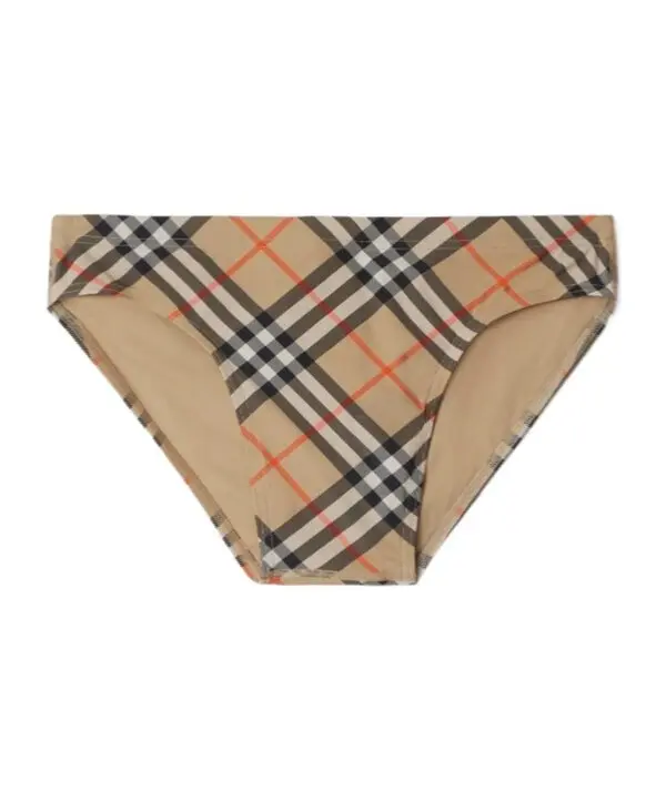 Burberry Check Drawstring Swim Shorts - Nude