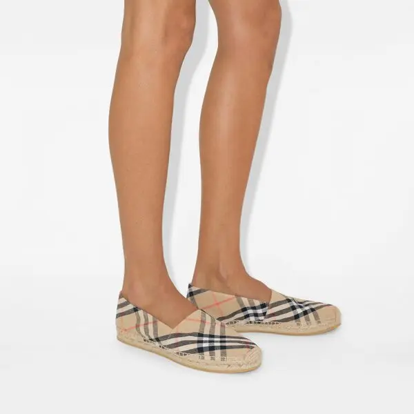 Burberry Check Mews Slip-on Espadrilles - Sand