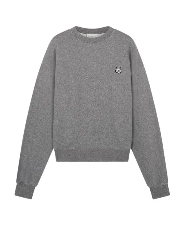 Maison Kitsuné Fox Patch Crewneck Sweatshirt - Gray