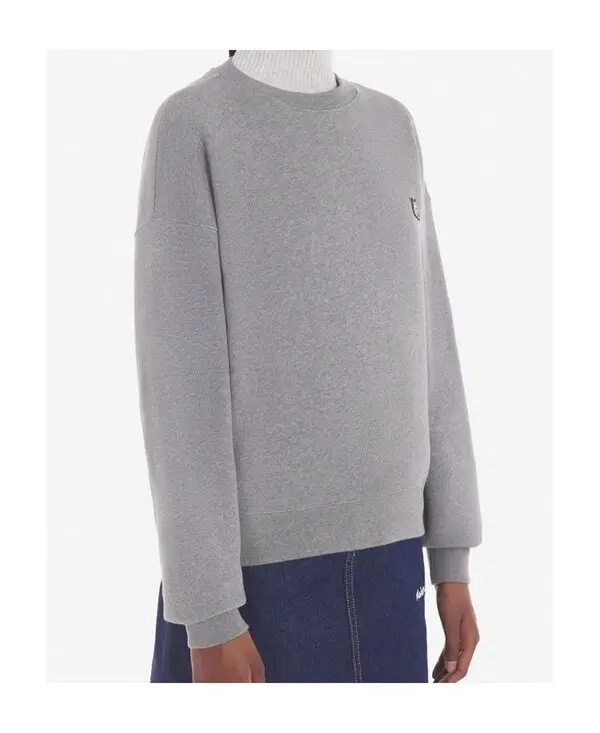 Maison Kitsuné Fox Patch Crewneck Sweatshirt - Gray