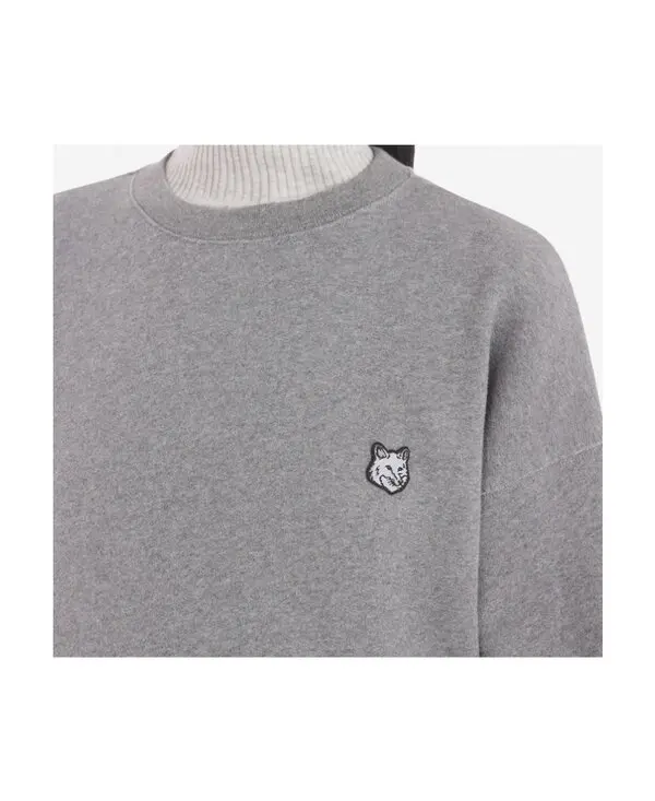 Maison Kitsuné Fox Patch Crewneck Sweatshirt - Gray