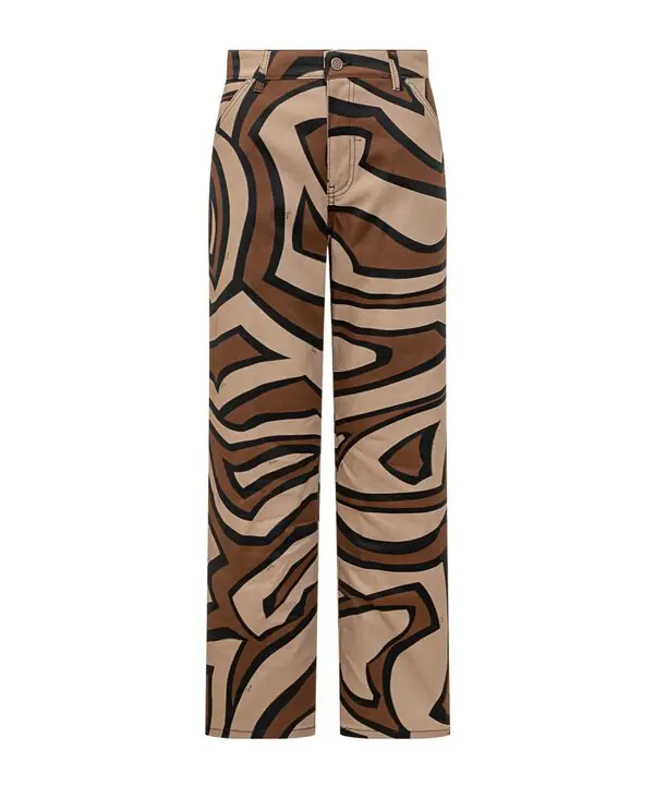 Emilio Pucci Gabardine Patterned Pants - Brown