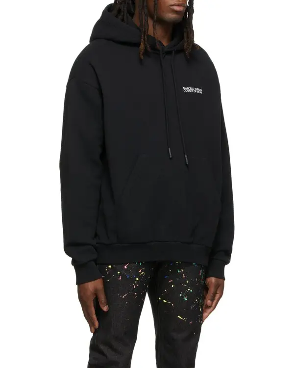 MARCELO BURLON COUNTY OF MILAN Logo Printed Drawstring Hoodie