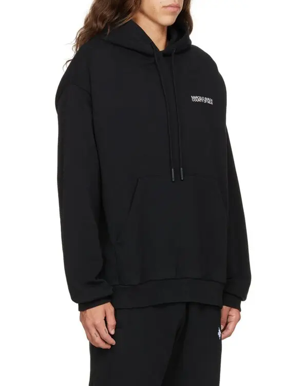 MARCELO BURLON COUNTY OF MILAN Logo Printed Drawstring Hoodie