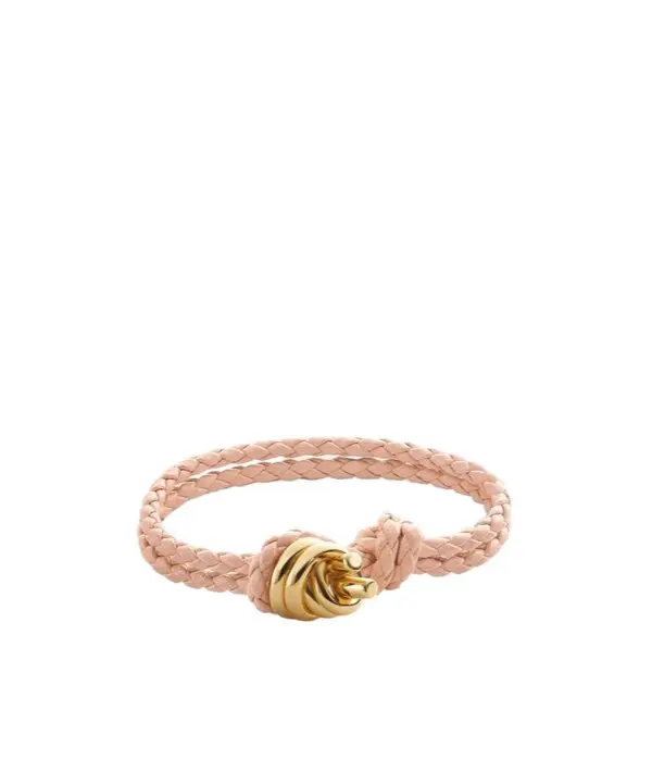 Bottega Veneta Knot Detailed Braided Bracelet - Bean Paste Powder
