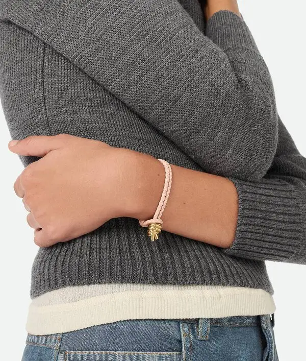 Bottega Veneta Knot Detailed Braided Bracelet