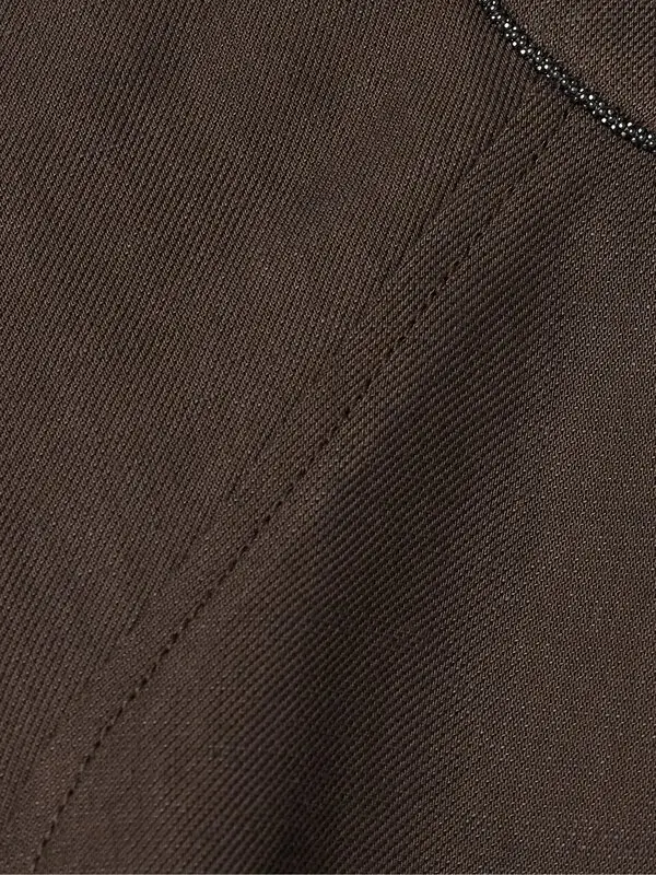 Brunello Cucinelli Monili Chain-detail Crewneck Mini Dress - Brown