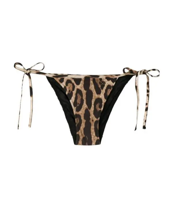 Dolce & Gabbana Leopard Print Bikini Bottoms - Black