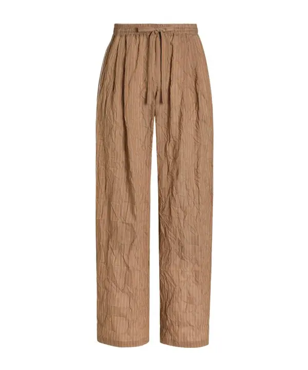 Dolce & Gabbana Pinstriped Wrinkled Effect Trousers - Brown
