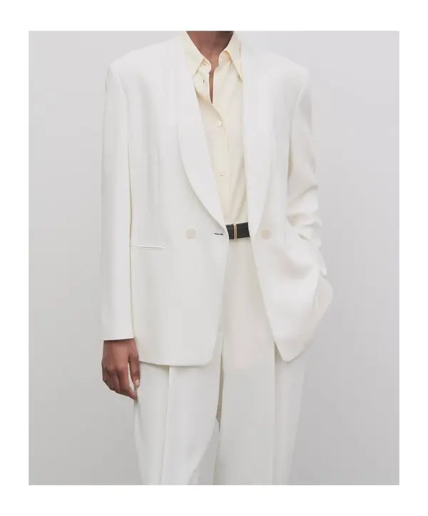 THE ROW Alda Crepe Double-breasted Blazer