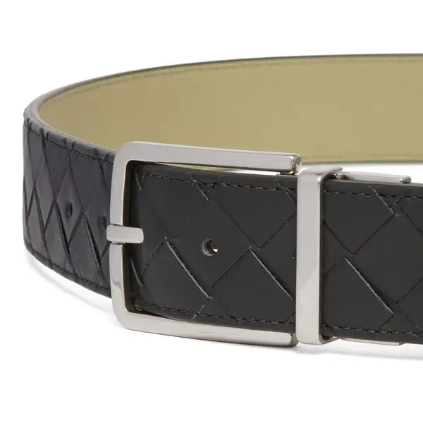 Bottega Veneta Intrecciato Buckle Belt - Black
