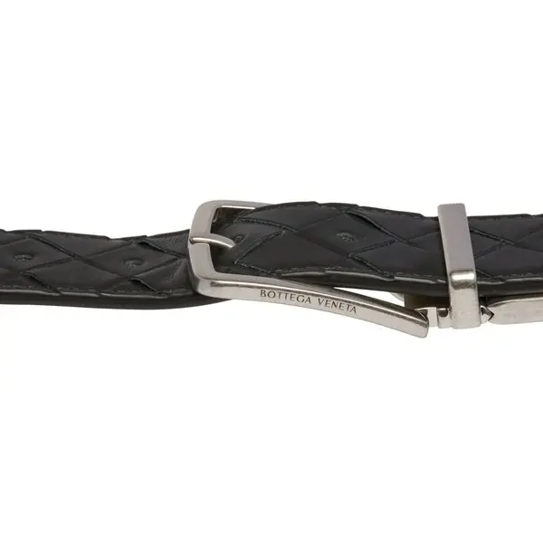 Bottega Veneta Intrecciato Buckle Belt - Black