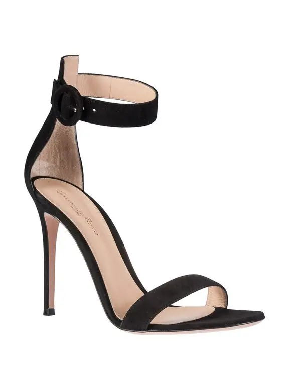 GIANVITO ROSSI Portofino 105 Ankle Strap Sandals - Black