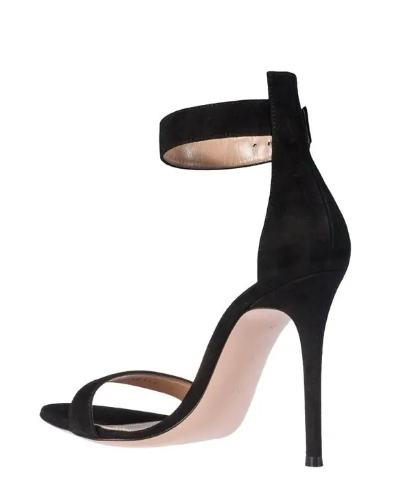 GIANVITO ROSSI Portofino 105 Ankle Strap Sandals - Black