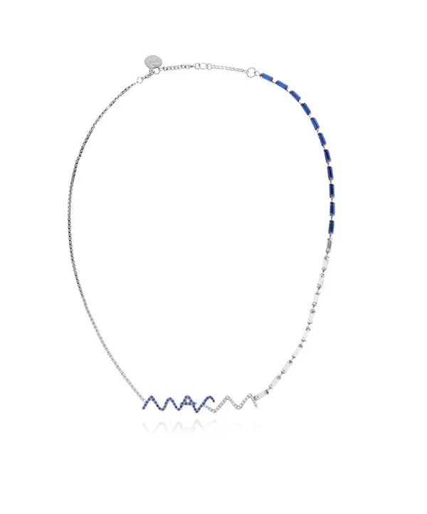 Marni Sapphire Wave Necklace - White