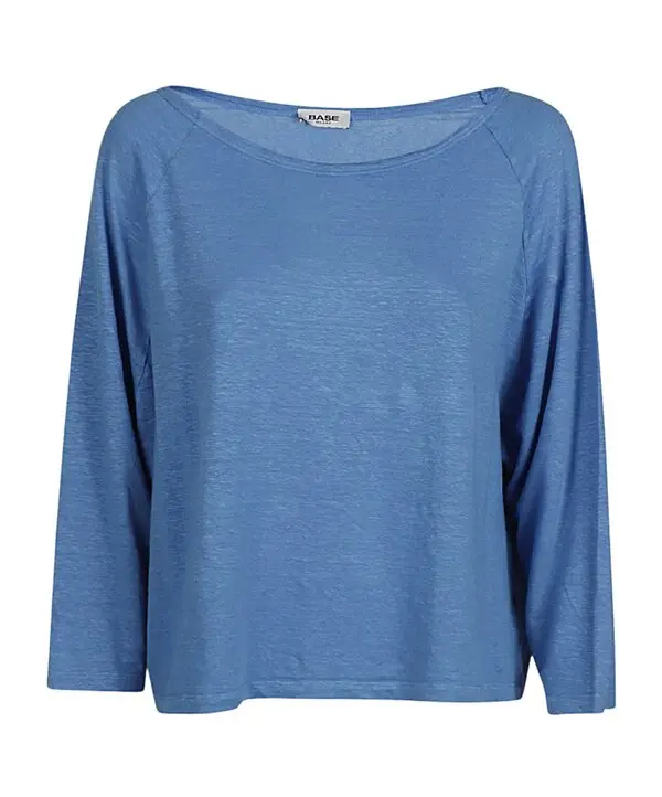BASERANGE Long-sleeved Knitted T-shirt With Boat Neck