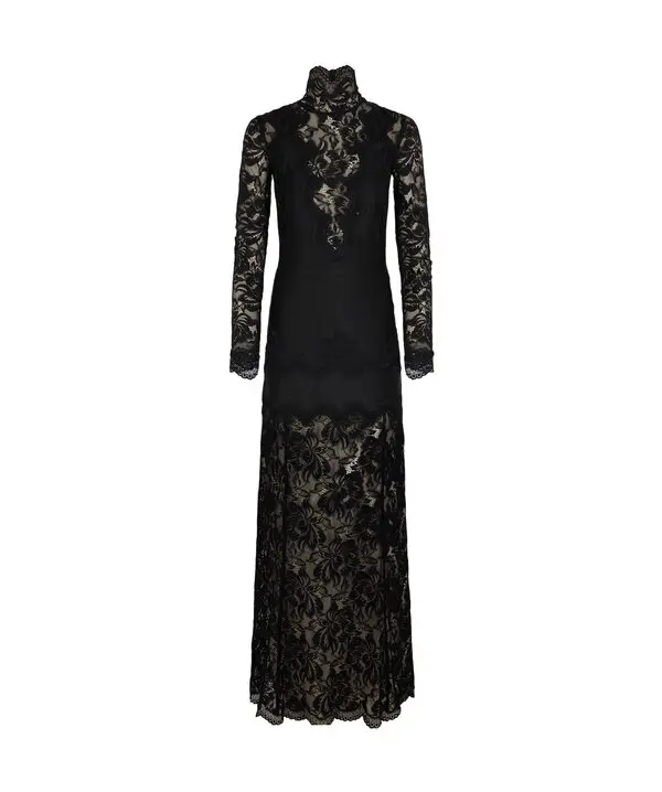 Rabanne Long Lace Jersey Dress