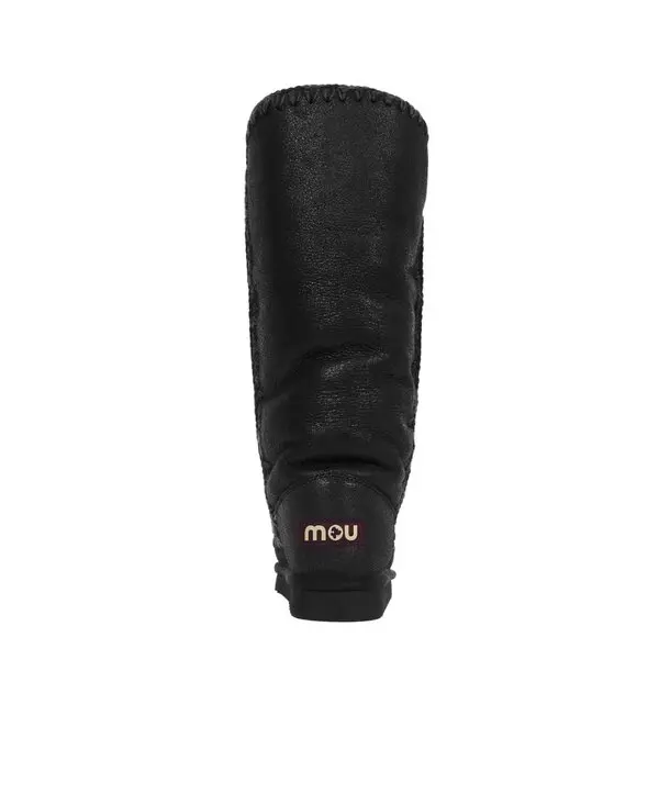 Mou Eskimo 40 Metallic-finish Contrast Stitched Boots - Black