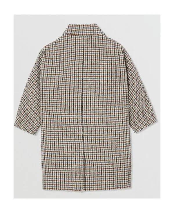 Burberry Houndstooth Check Logo Panel Coat