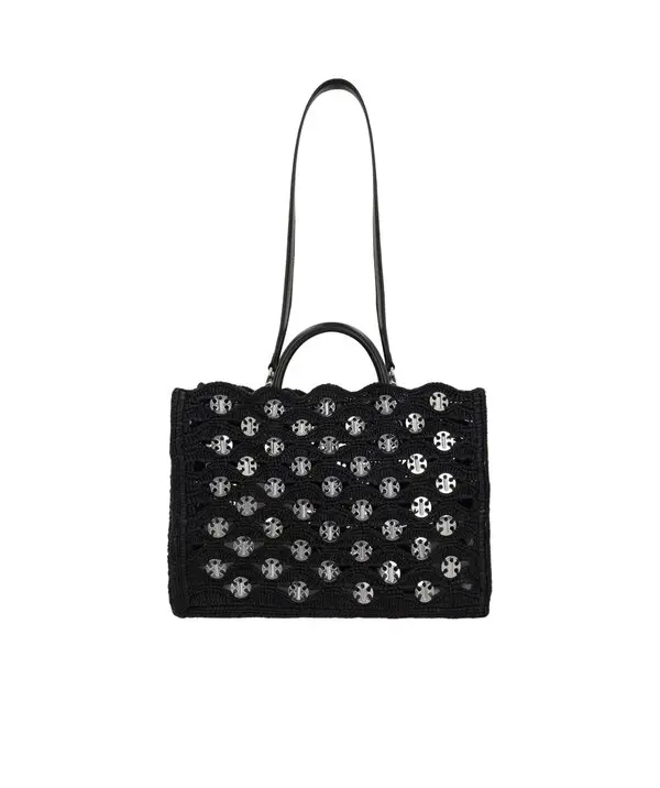 Rabanne Disc Detailed Woven Tote Bag