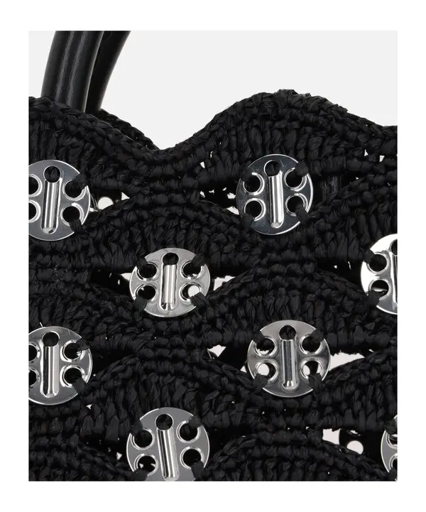 Rabanne Disc Detailed Woven Tote Bag
