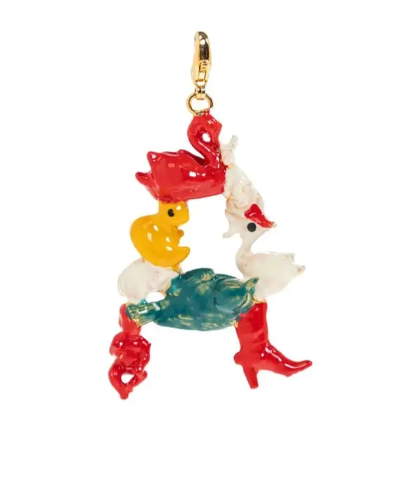 Marni Enamel Duck Pendant Charm - Red