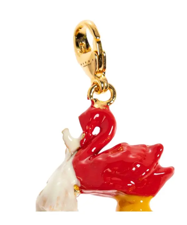 Marni Enamel Duck Pendant Charm - Red