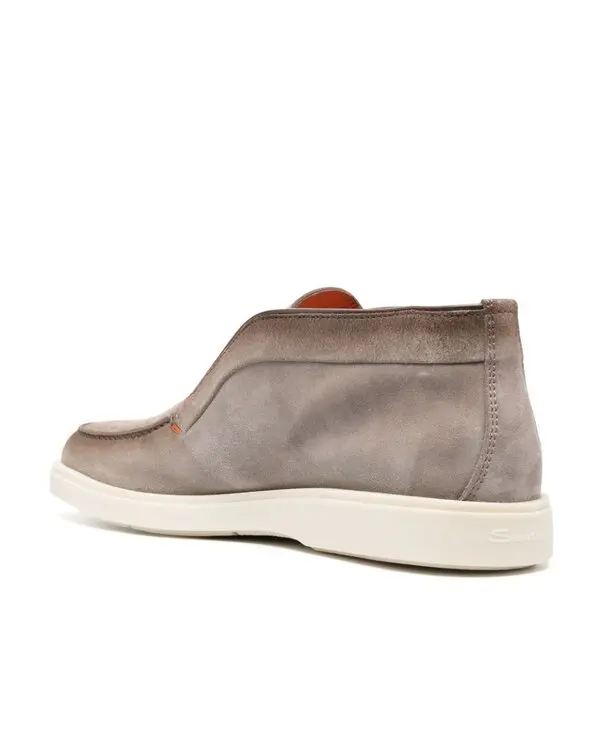 Santoni Desert Round Toe Slip-on Boots