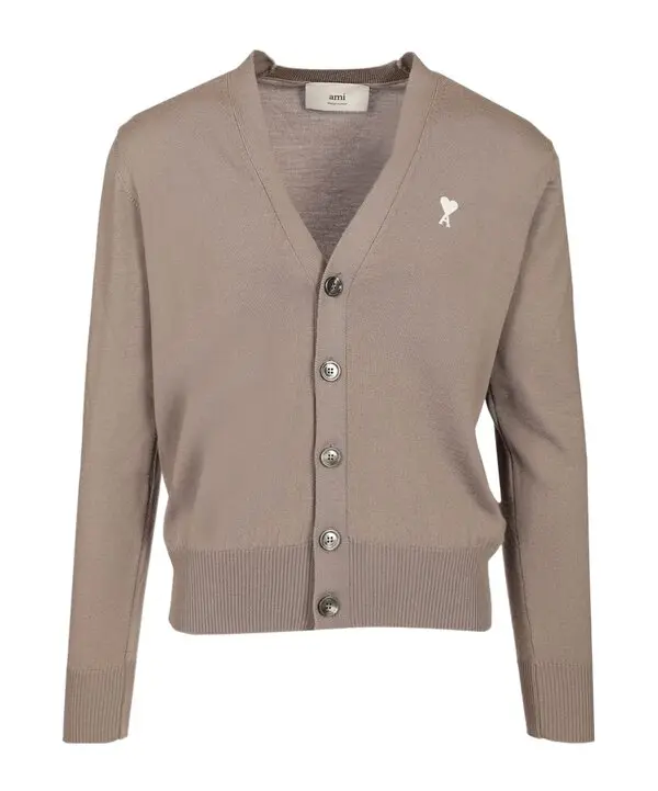 Ami V-neck Cardigan - Nude
