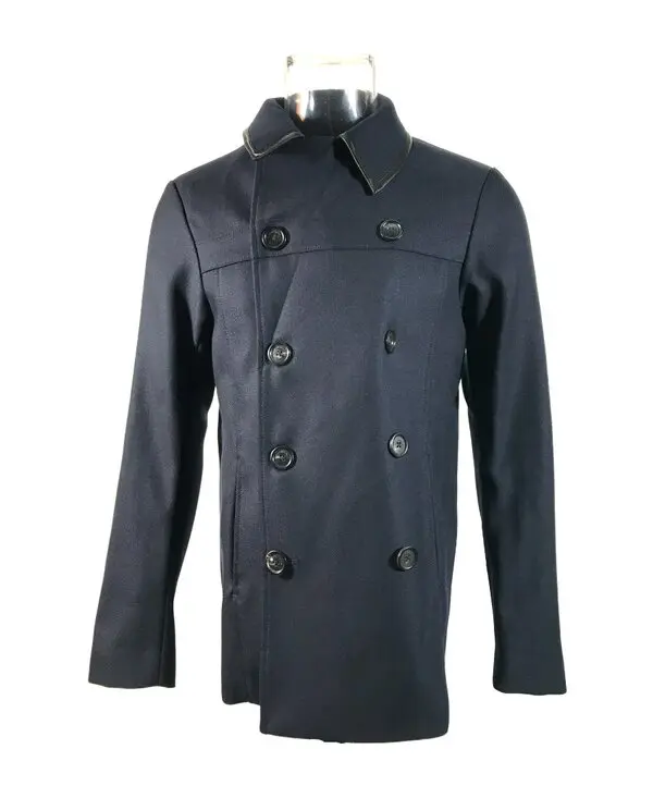 Emporio Armani Double Breasted Coat - Black