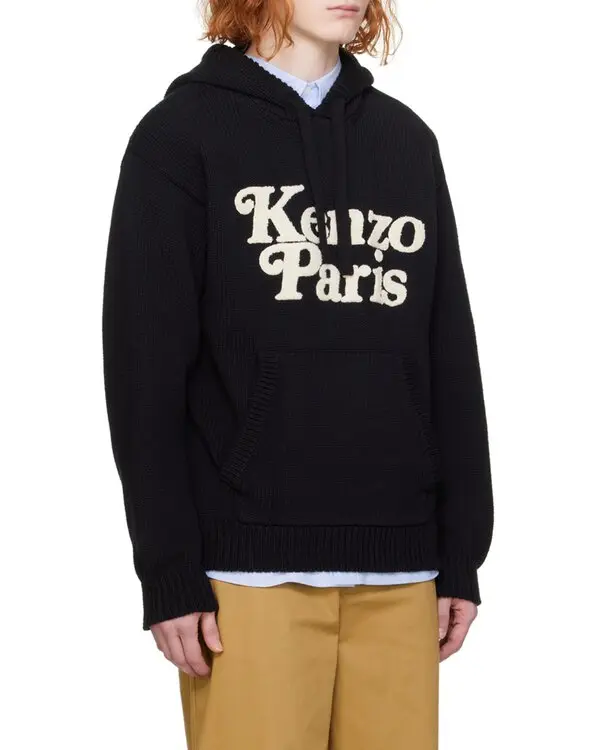 Kenzo Logo Detailed Drawstring Knit Hoodie