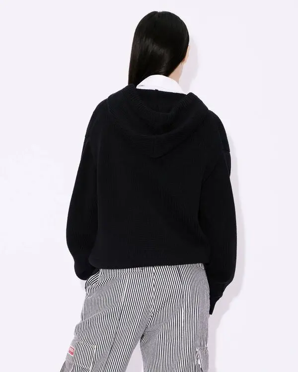 Kenzo Logo Detailed Drawstring Knit Hoodie